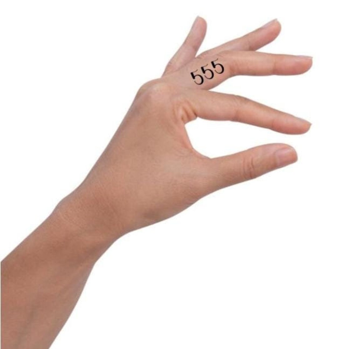 555 Angel Tattoos - 5 Angel Numbers - Temporary Tattoos - Waterproof ...