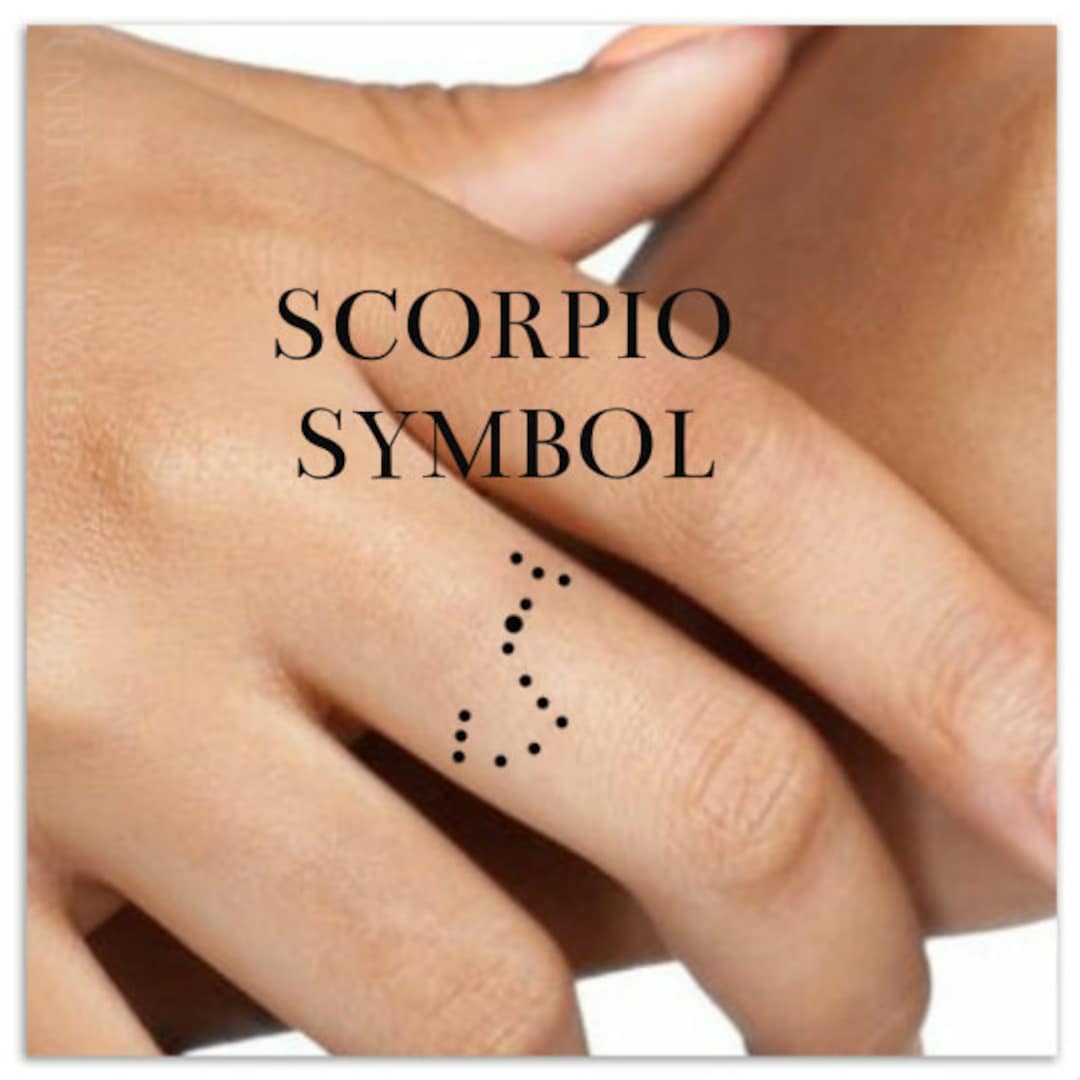 Scorpio Temporary Tattoo 2 Small Finger Tattoos Zodiac Star ...