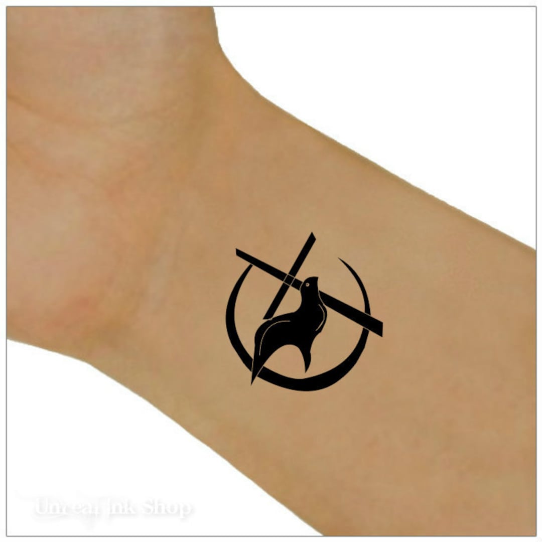 Dove and Cross Temporary Tattoo - 2 Waterproof Durable Fake Tattoo ...