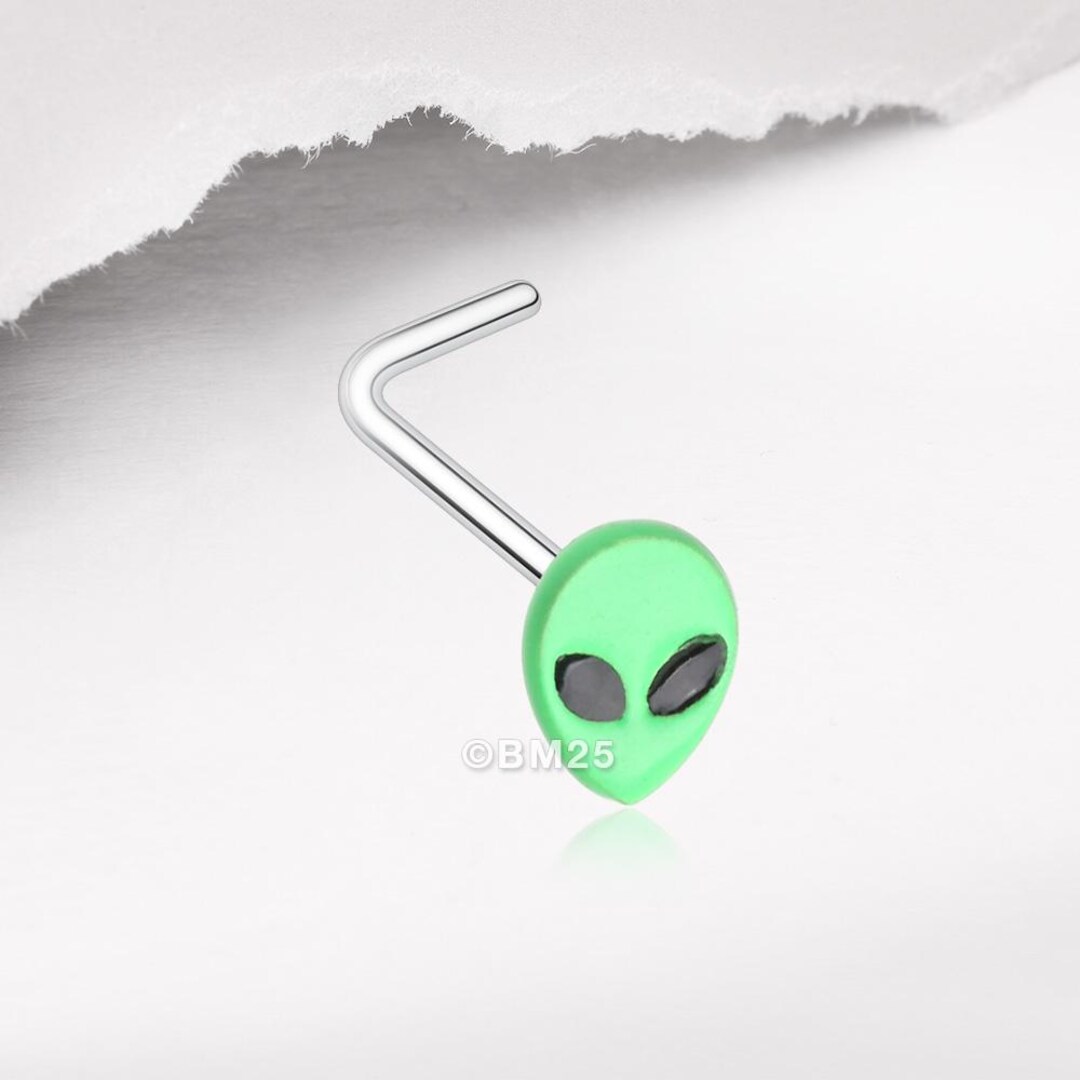 Retro Alien Head L-shaped Nose Ring - Etsy