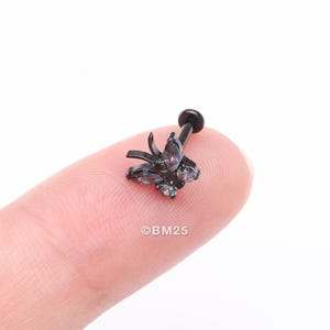 Implant Grade Titanium Blackline Butterfly Sparkle Internally Threaded ...