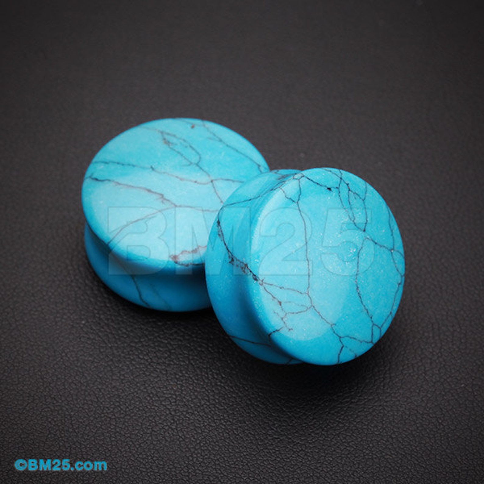 A Pair of Turquoise Stone Double Flared Ear Gauge Plug - Etsy