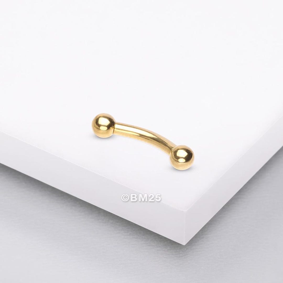 Pure24k Implant Grade Titanium Internally Threaded Basic Curved Barbell - Etsy