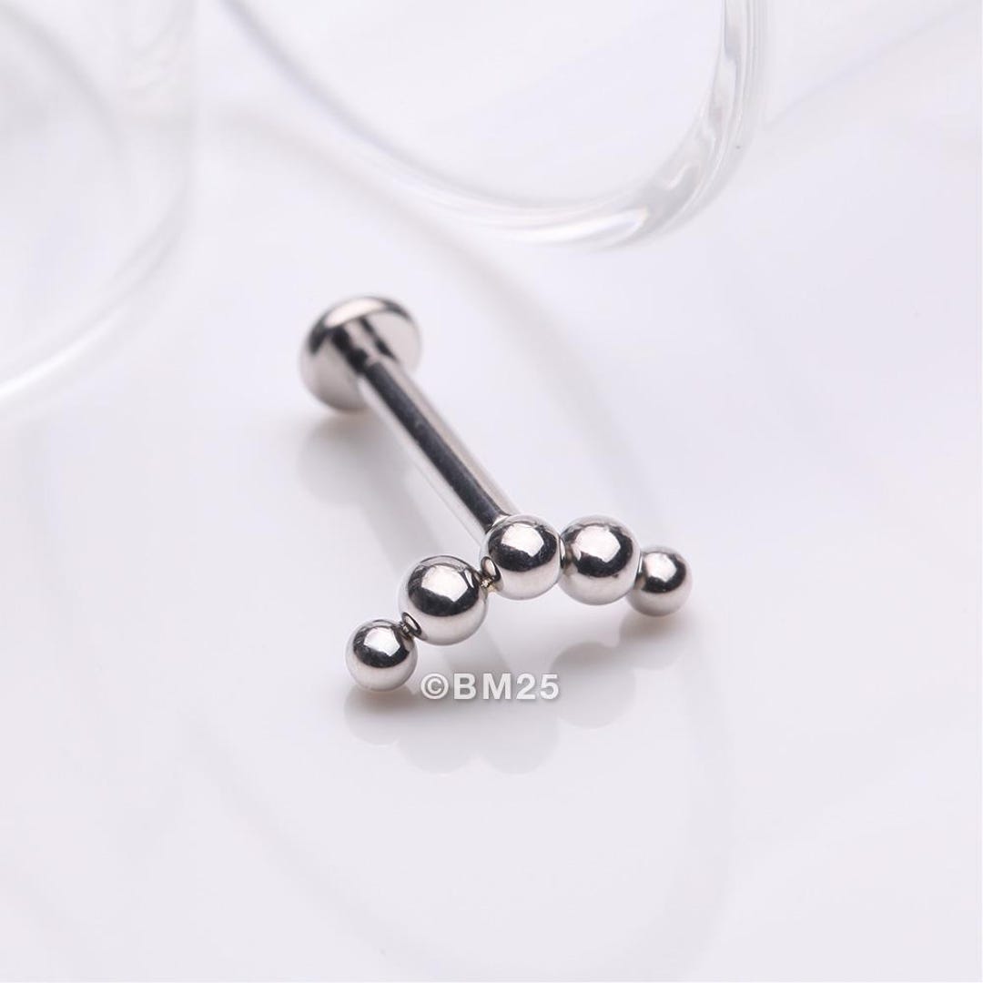 Implant Grade Titanium Crescent Curve Beaded Ball Top Internally ...