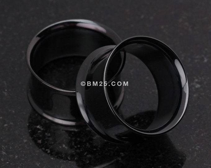 Black Rose Ear Plugs/plug Earrings/stainless Steel Ear Tunnels/dark ...