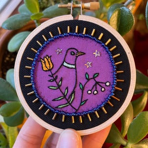 Folk Bird Embroidery – 3” Hoop - Etsy