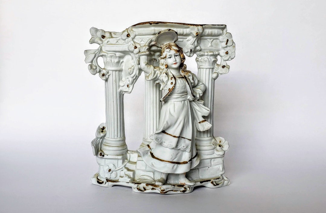 Spill Vase Bisque Porcelain, Hand Painted Dancing Roma Gypsy Girl With ...