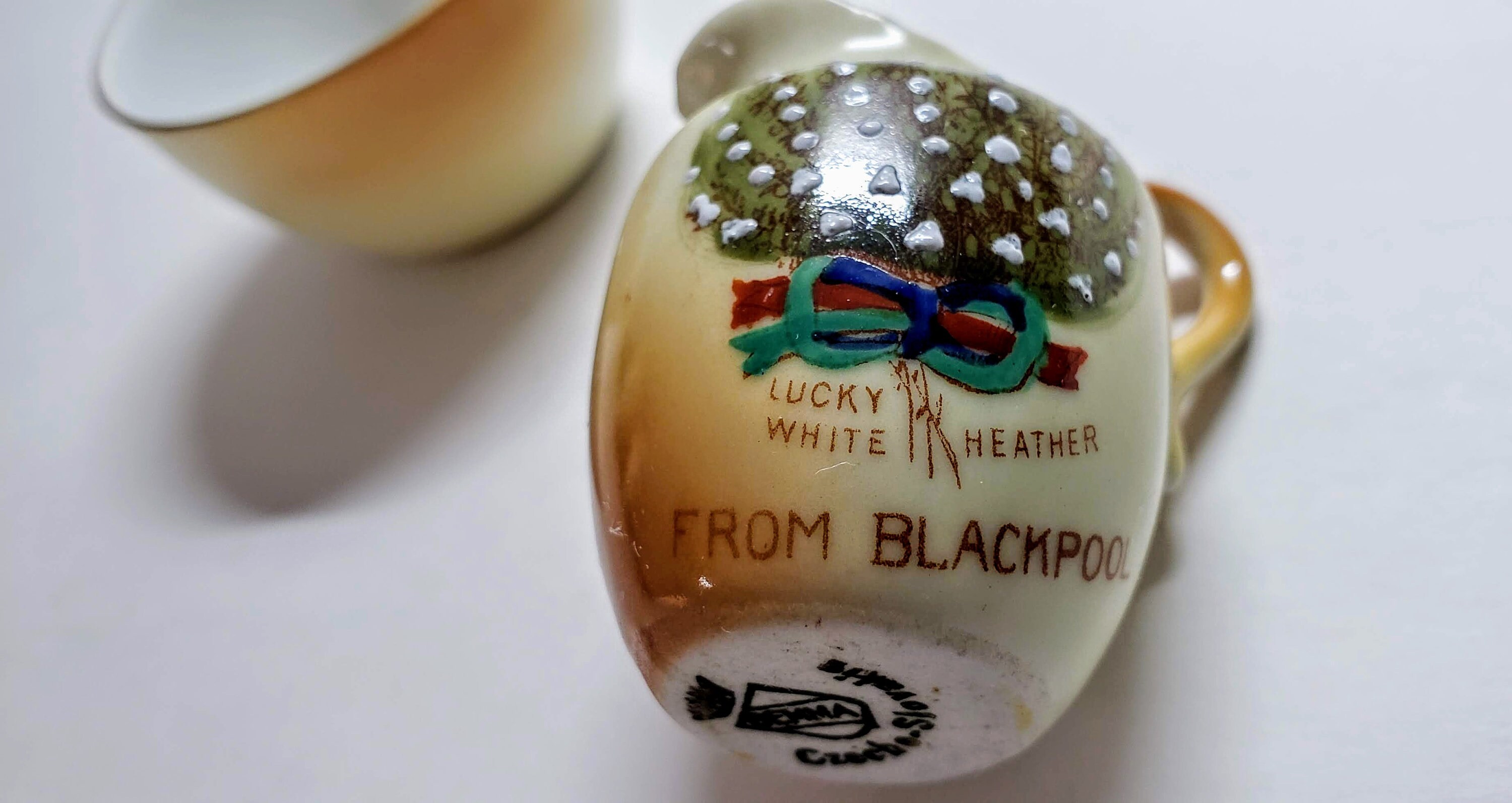 Blackpool England Miniature, Souvenir Pitcher & Bowl, Lucky White ...