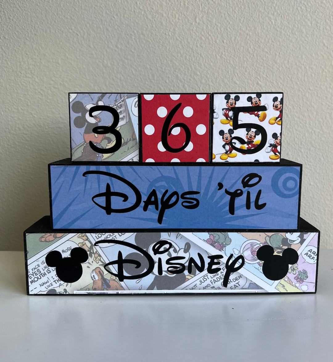 Disney Vacation Countdown Blocks - Days Until Disney Sign - Wooden Trip ...