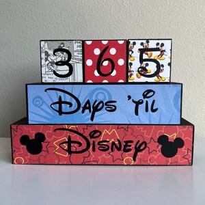Disney Countdown Blocks, Four Cube Set With Days 'til and Disney Block ...