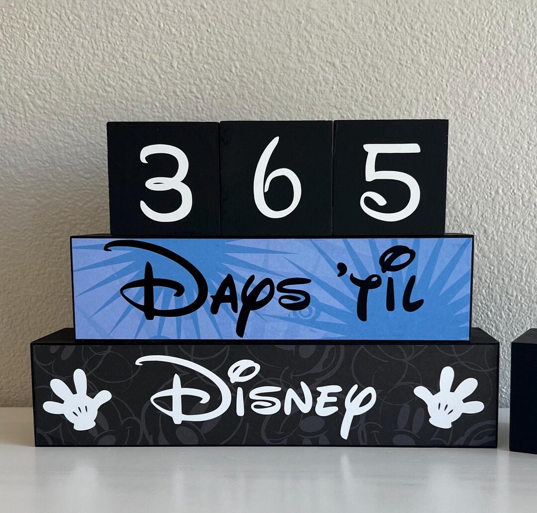 Disney Vacation Countdown Blocks - Days Until Disney Sign - Wooden Trip ...