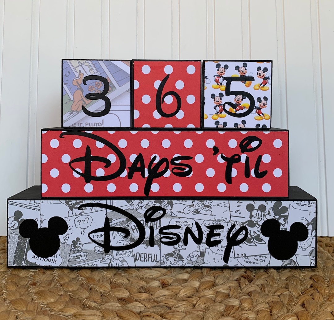 Disney Themed, Vacation Countdown Blocks, Four Cube Set. Days Til ...