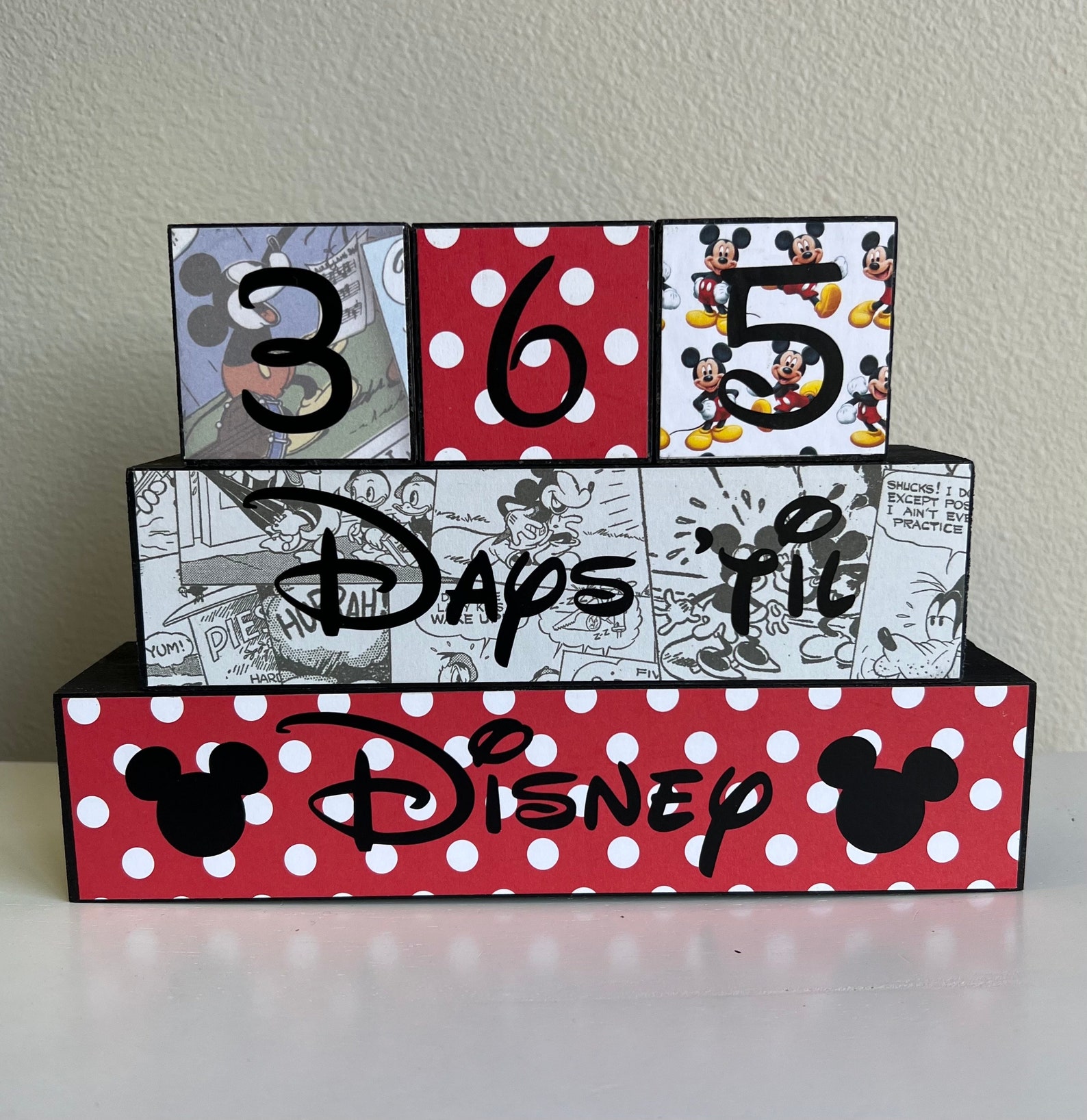Disney Vacation Countdown Blocks - Days Until Disney Sign - Wooden Trip ...