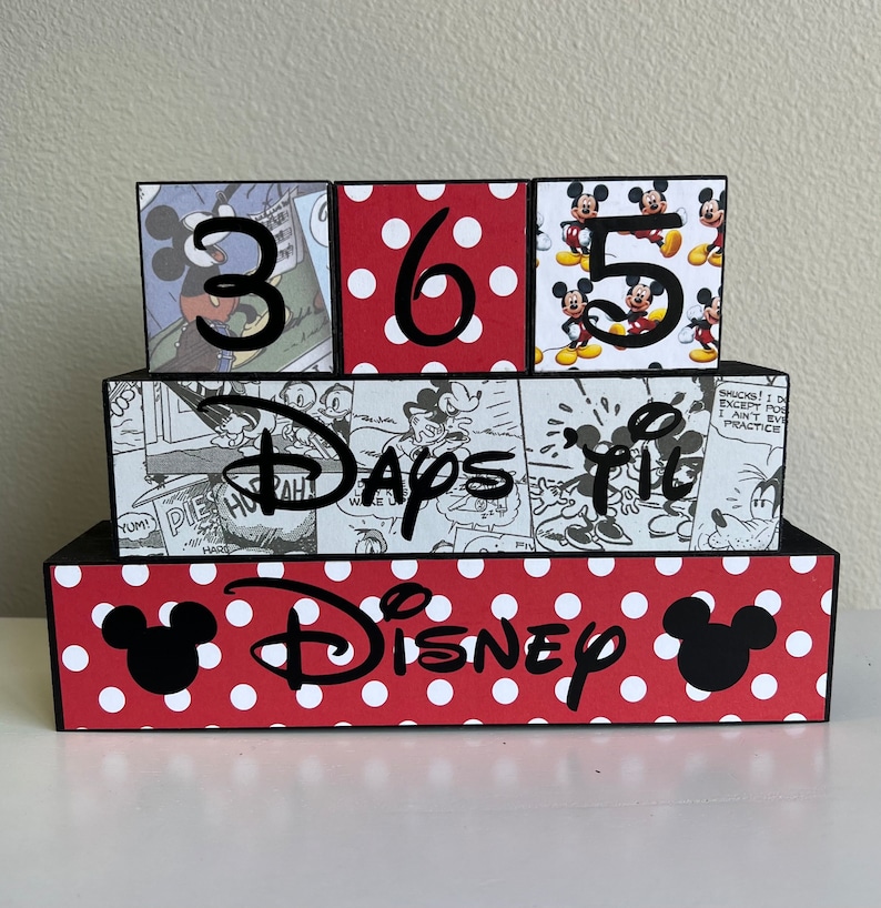 Disney Vacation Countdown Blocks - Reusable Trip Sign - Etsy