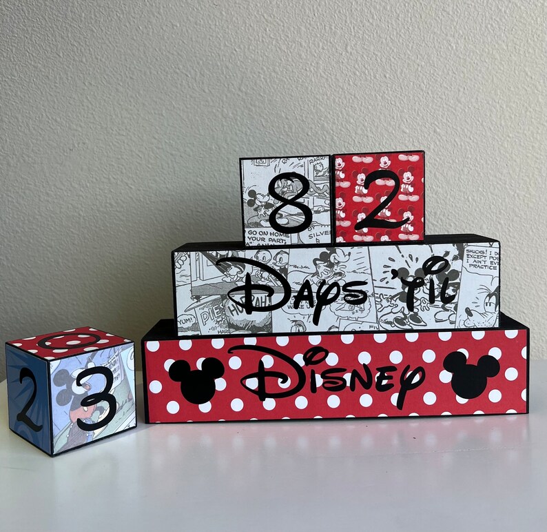 Disney Vacation Countdown Blocks - Days Until Disney Sign - Wooden Trip ...