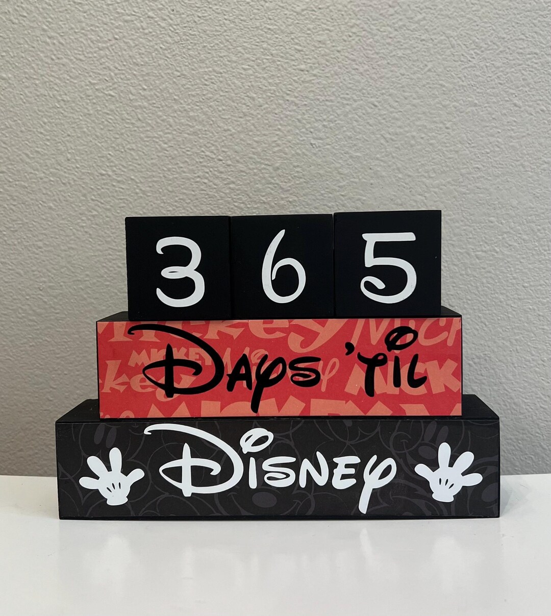 Disney Vacation Countdown Blocks - Days Until Disney Sign - Wooden Trip ...