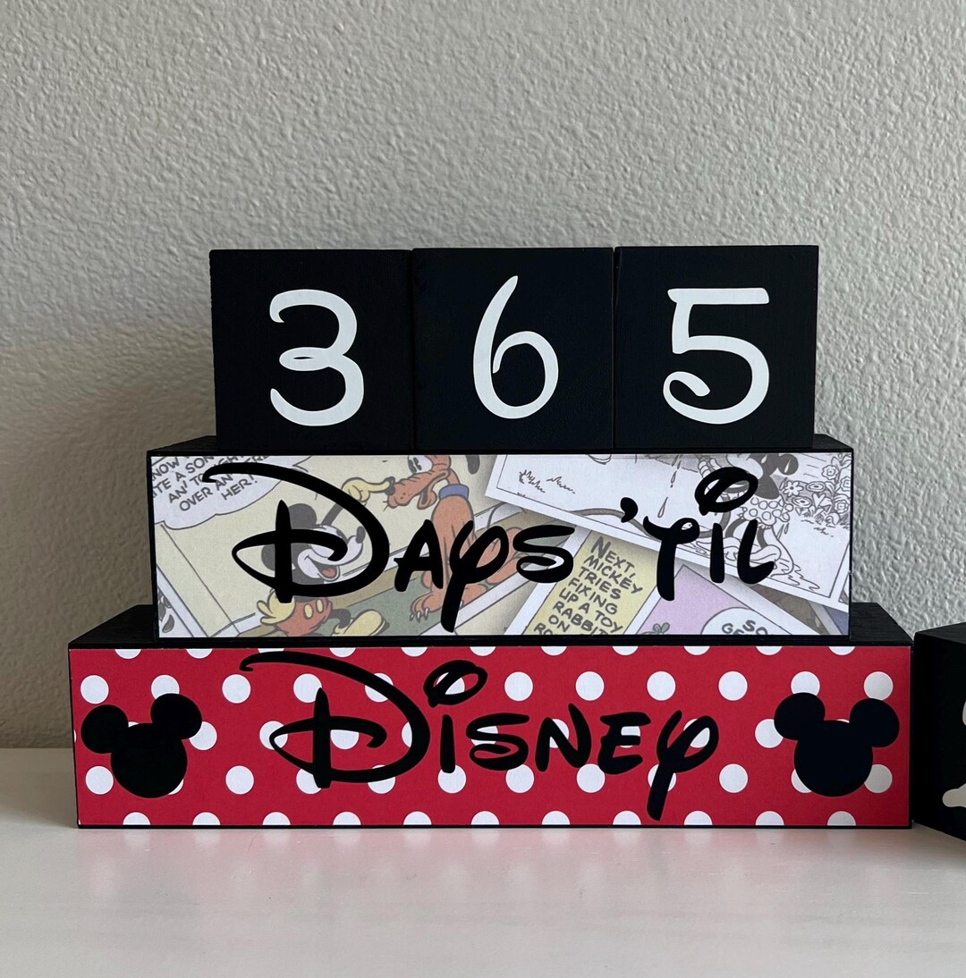 Disney Vacation Countdown Blocks - Days Until Disney Sign - Wooden Trip ...