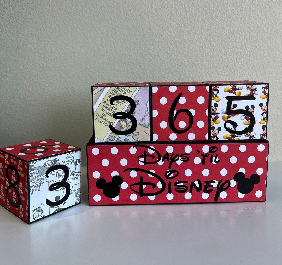 Disney Vacation Countdown Blocks - Days Until Disney Sign - Wooden Trip ...