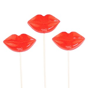 Red Lips Lollipops Cherry Flavor Candy 24 Pieces for Valentines Day ...