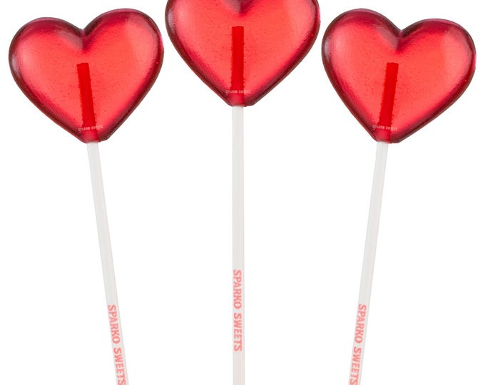 12 LARGE HEART LOLLIPOPS - Valentine Lollipops, Wedding Favors, Variety ...