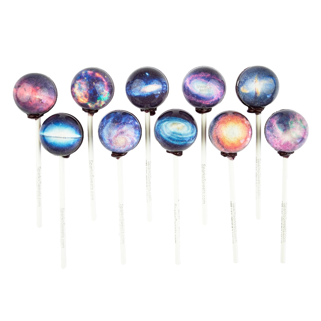 Galaxy Lollipops Galactic Designs, 10 Pieces, Watermelon Flavor, Made ...