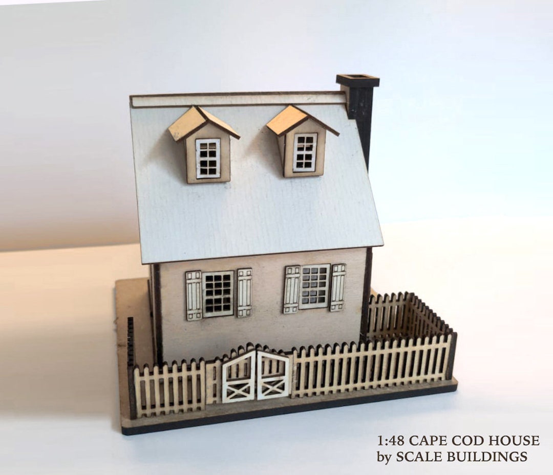 1:48 Cape Cod House Miniature Dollshouse Model Kit Quarter Scale 1/48th ...