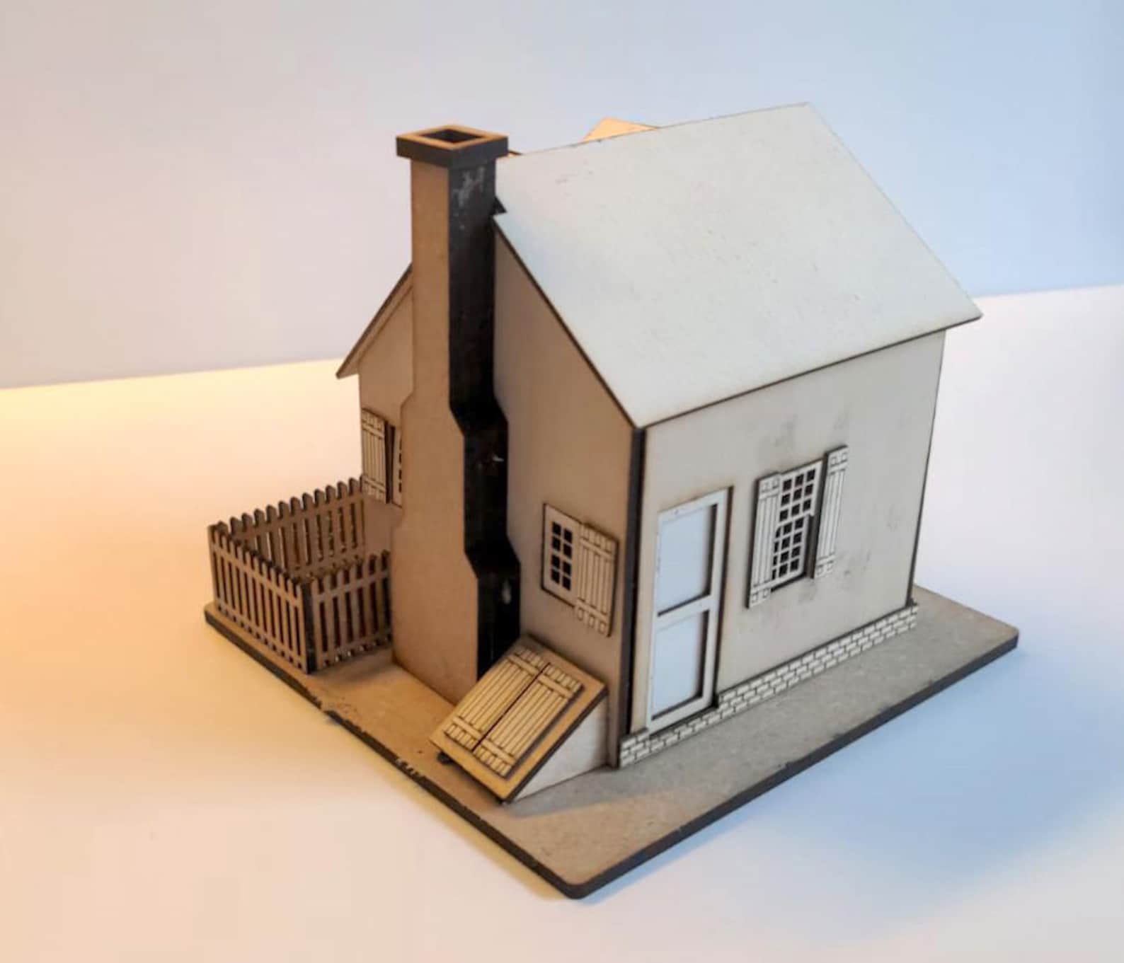 1:48 Cape Cod House Miniature Dollshouse Model Kit Quarter Scale 1/48th ...