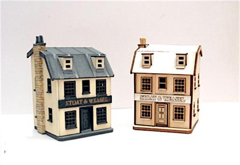 1:144 Scale Stoat & Weasel Tavern Dollhouse Miniature Model Kit - Etsy