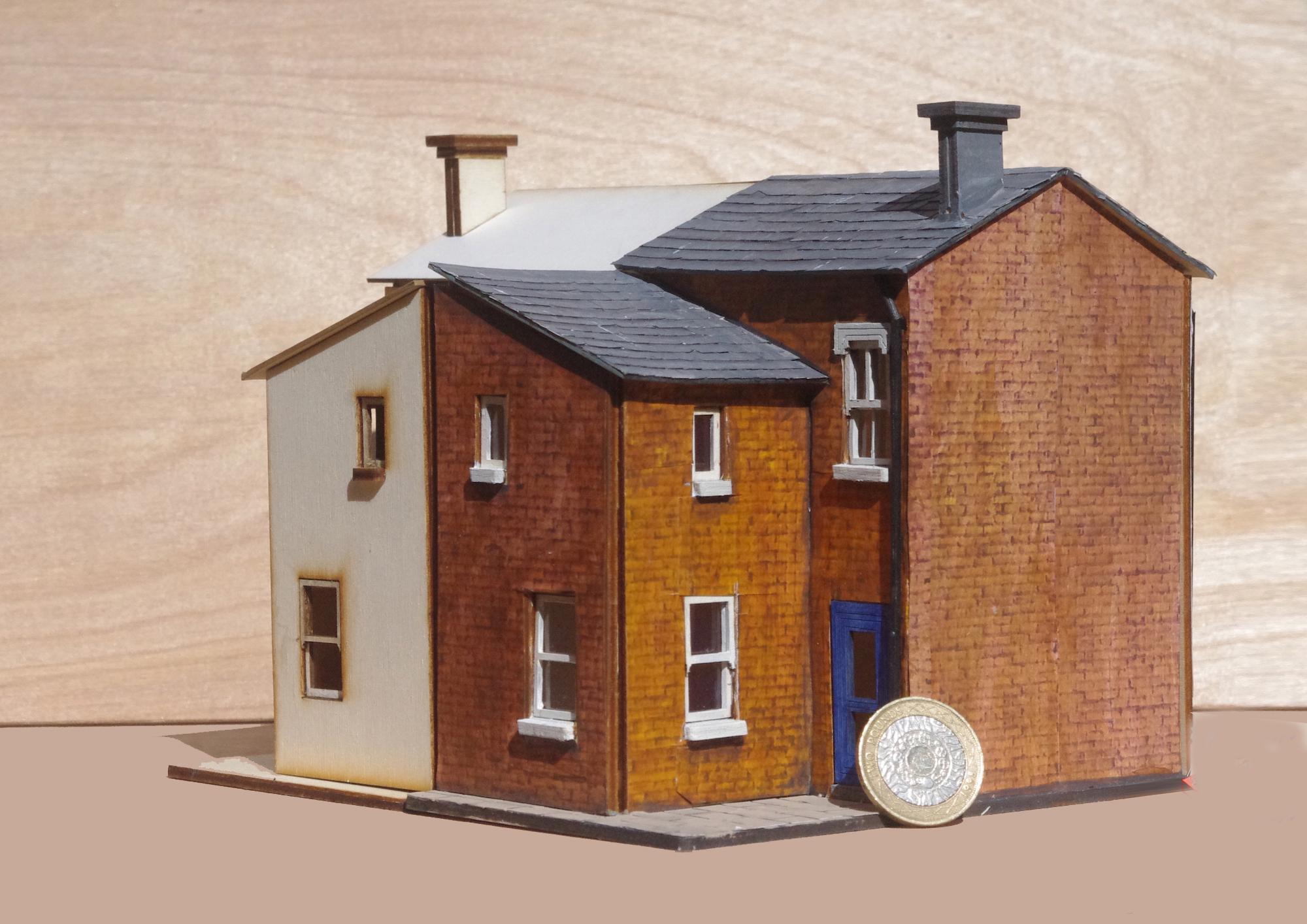 1:48 DOLLHOUSE MINIATURE Quarter Scale Victorian House Wood Model Kit ...