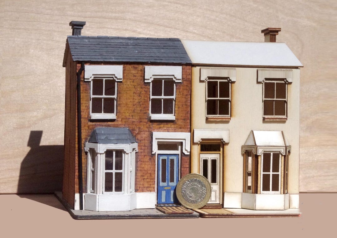 1:48 DOLLHOUSE MINIATURE Quarter Scale Victorian House Wood Model Kit ...