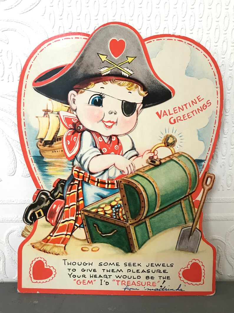 Vintage Pirate Valentine Card Valentine Greetings | Etsy