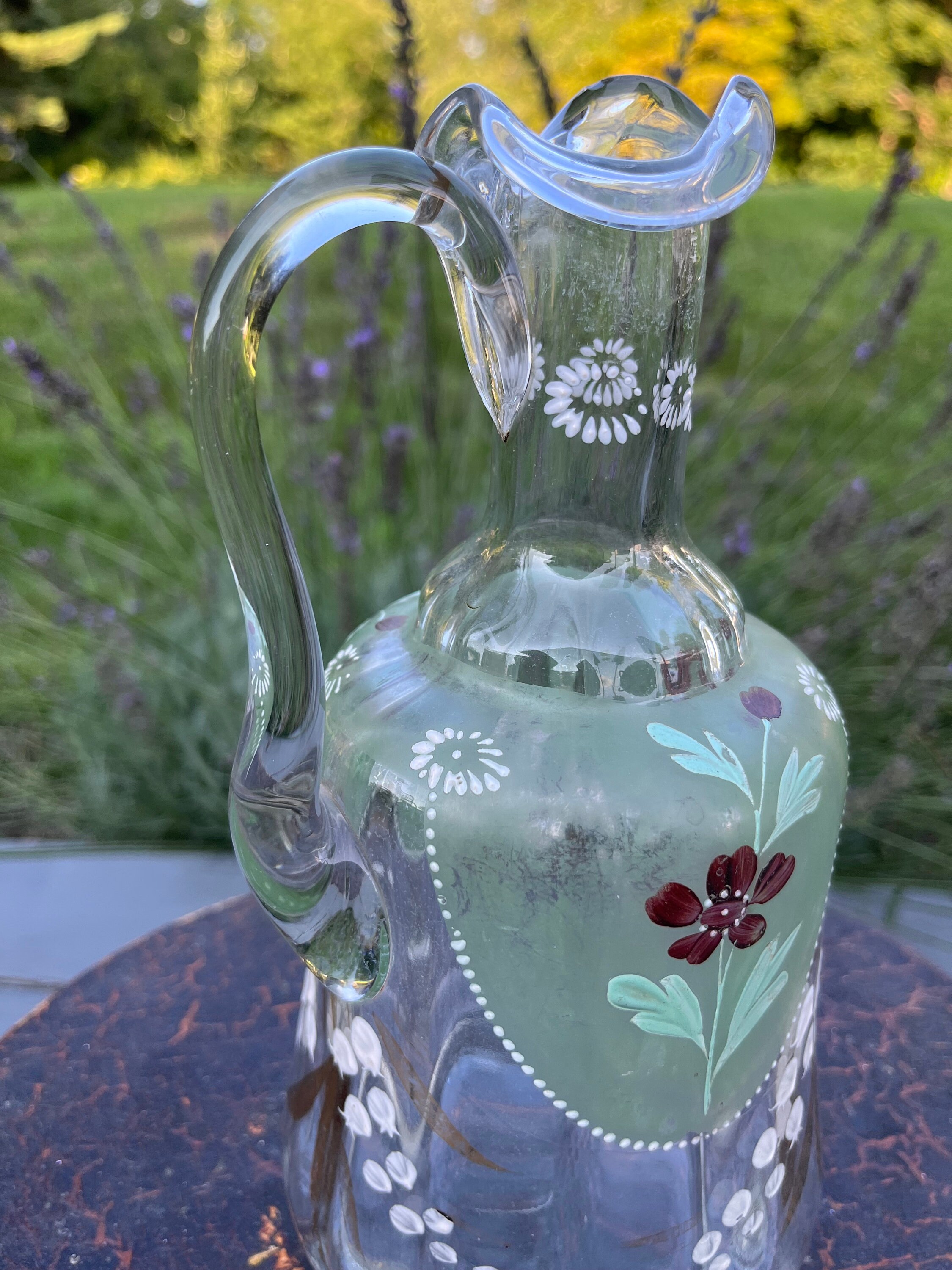 Antique Hand Blown Hand Painted Decanter, Barware, 1800s, Glass ...