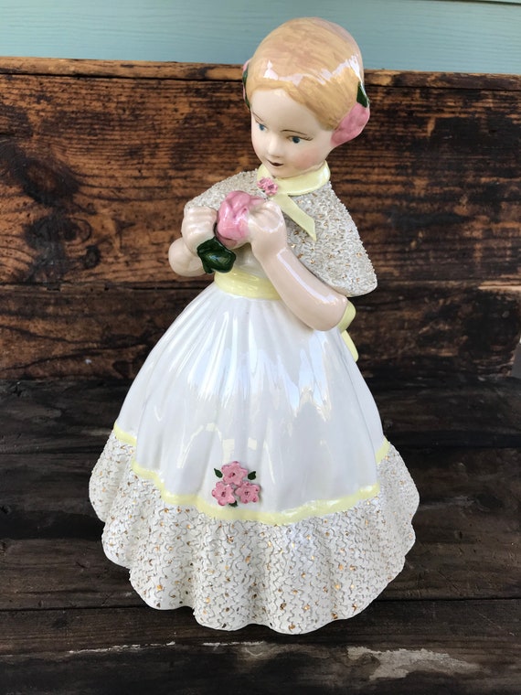 Vintage Ceramic Girl Figurine Holland Mold | Etsy