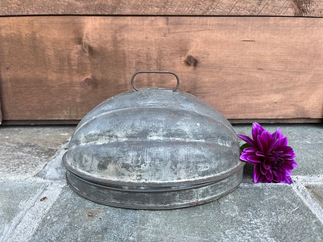 Antique Kreamer, Tin Jello Mold, Tin Ribbed Bread Mold, Rustic Decor ...