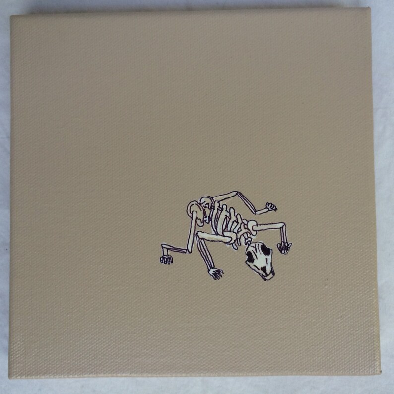Small Skeleton Dog Painting - Etsy