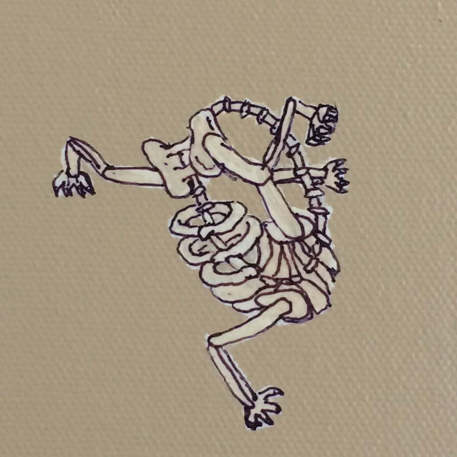 Small Skeleton Dog Painting - Etsy