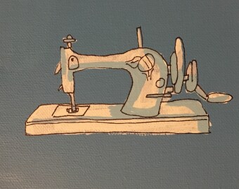 Vintage Old Singer Sewing Machine Painting Gift for Crafter - Etsy