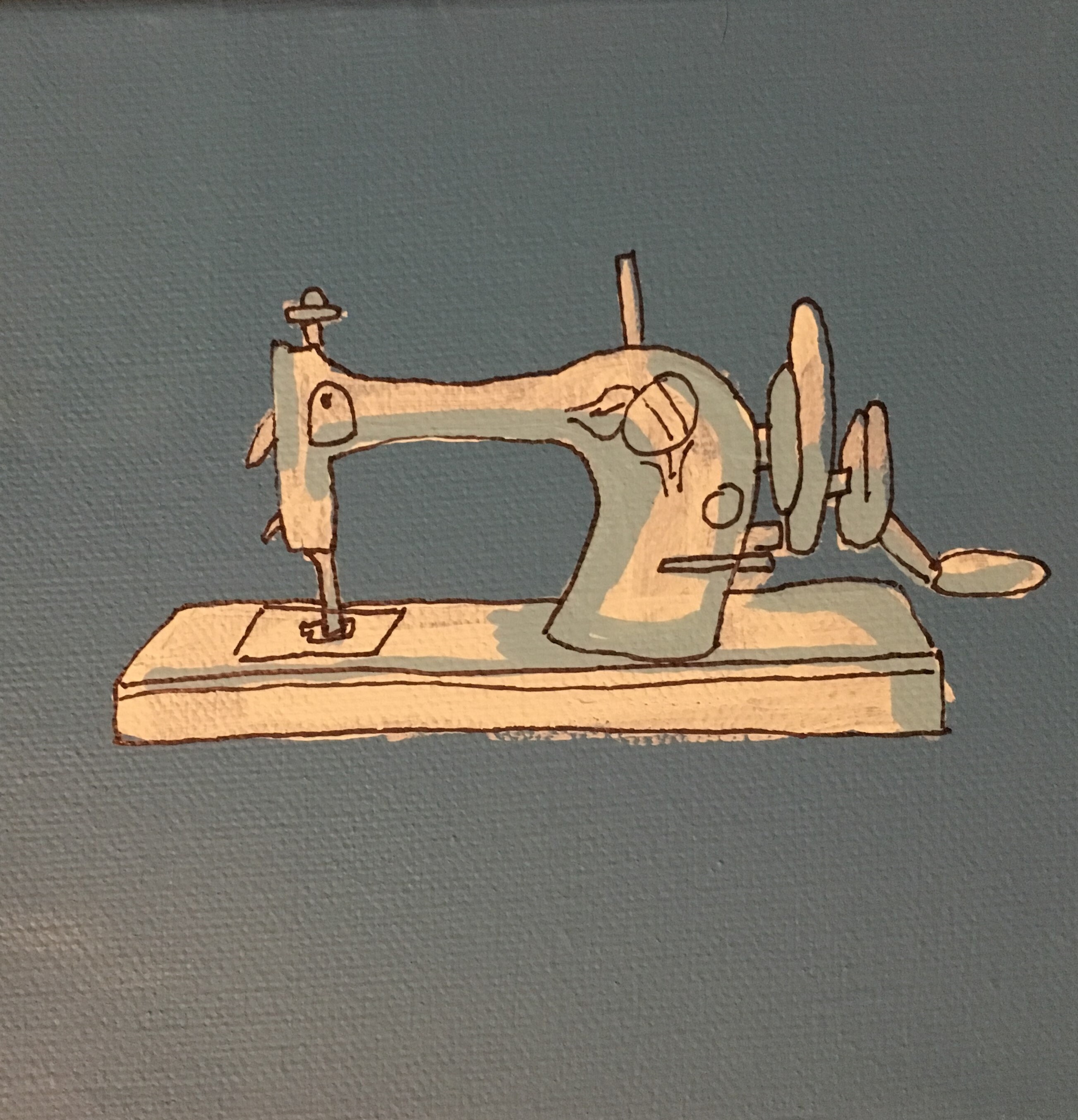 Antique Sewing Machine Painting - Etsy