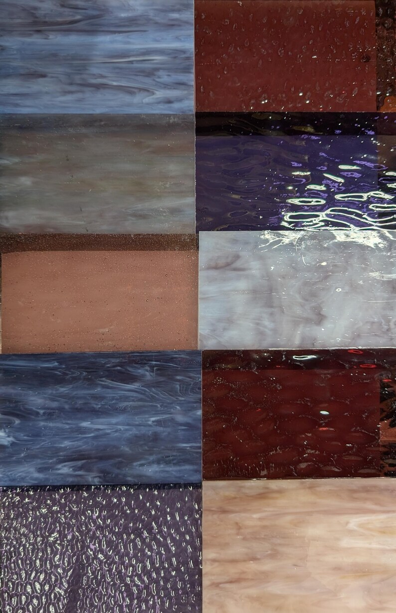 10 Purple Stained Glass Sheets, 10 Sheets of 4x6 Glass, FREE SHIPPING ...
