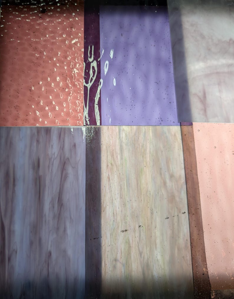 10 Purple Stained Glass Sheets, 10 Sheets of 4x6 Glass, FREE SHIPPING ...