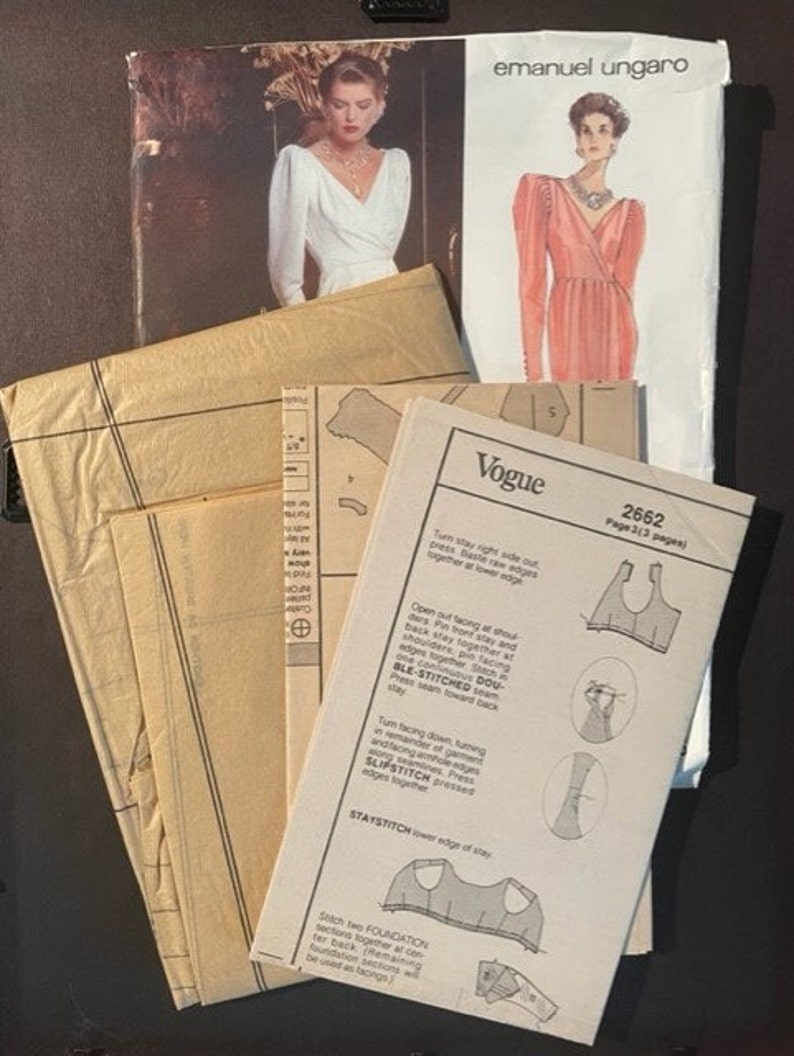 Vogue 2662 Sewing Pattern - Paris Originals - Emanuel Ungaro Dress Size ...