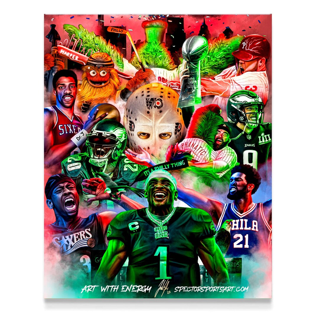 Philly "art With Energy" Canvas Print, Philadelphia Sports Artwork ...