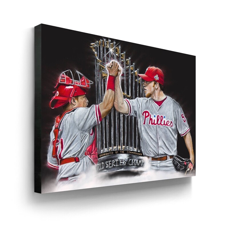 Philadelphia World Champions "dynamic Duo" Art Print, Baseball Painting ...