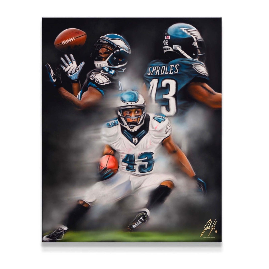 Sproles "the Bullet" Art Print, American Football Wall Art, Football ...