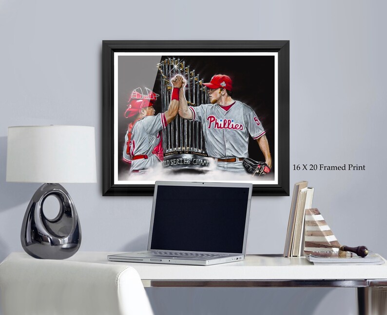 Philadelphia World Champions "dynamic Duo" Art Print, Baseball Painting ...