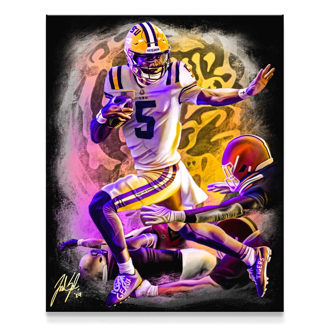Jayden Artwork, Football Quarterback Print, American Football Fan Gift ...