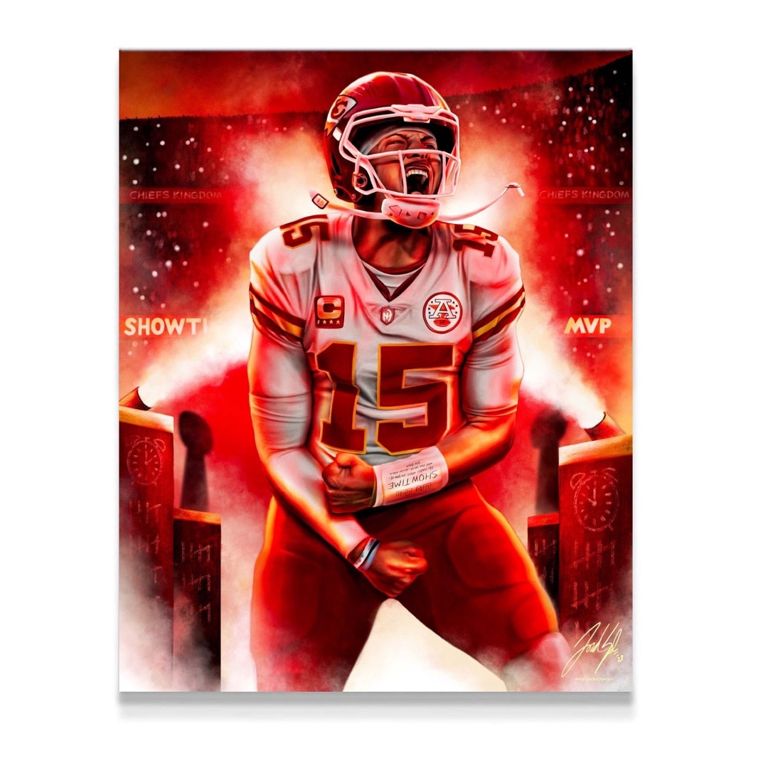 Patrick Mahomes Football Wall Art, Football Player NFL Wall Art, Sports ...