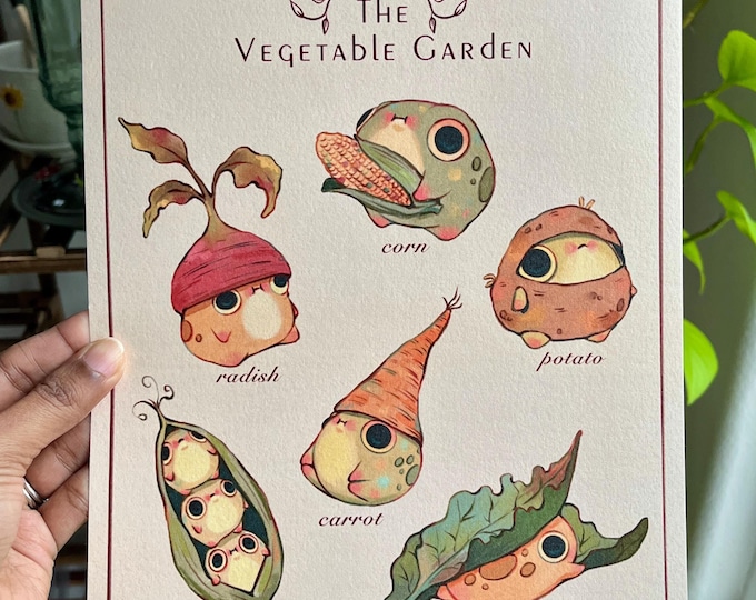 The Vegetable Garden Frogs | Art Print | Original Wall Hanging ...