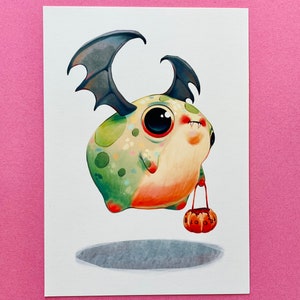 Vampire Frog | Art Print | Original Wall Hanging | Cottagecore Frog Art ...