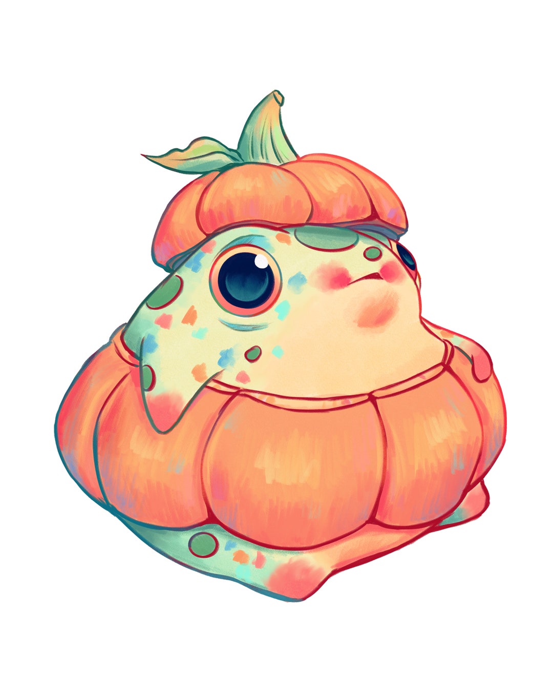 Plumpkin Frog | Art Print | Original Wall Hanging | Cottagecore Frog ...